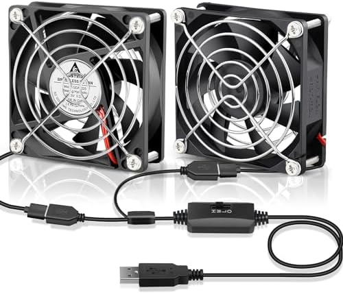 Amazon.com: GDSTIME Dual 140mm USB Fan with Speed Control, 5V Powered ...