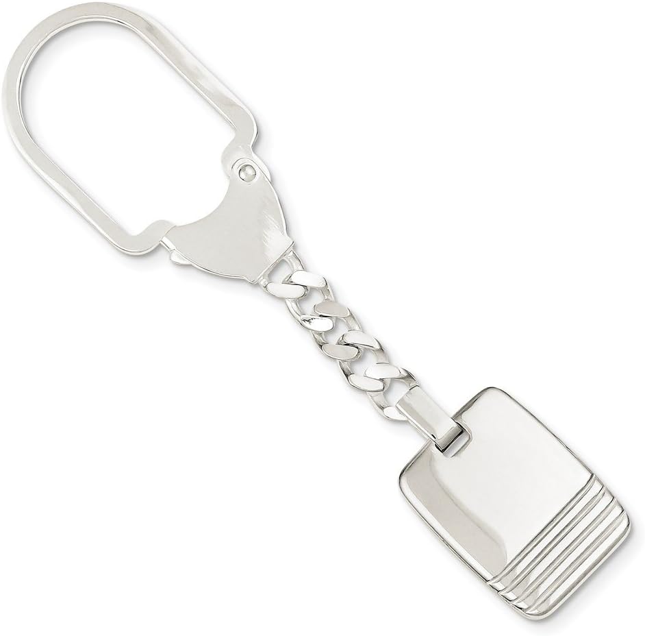 Amazon.com: Solid 925 Sterling Silver Key Chain (18mm x 24mm ...