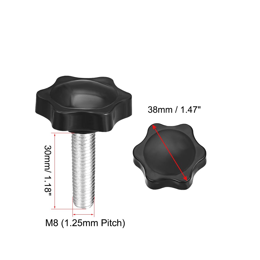 Snapklik.com : Uxcell Clamping Screw Knob, 38mm Dia Plum Hex Shaped ...