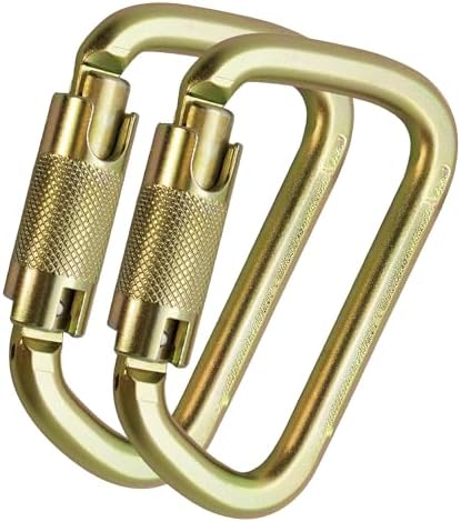 White Tech Heavy-Duty Climbing Carabiner 23KN Twist Auto Locking ...