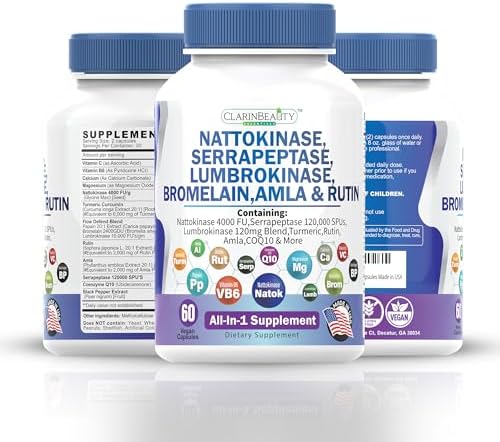 Amazon.com: Premium Nattokinase 4000 FU Serrapeptase 120000 SPU ...