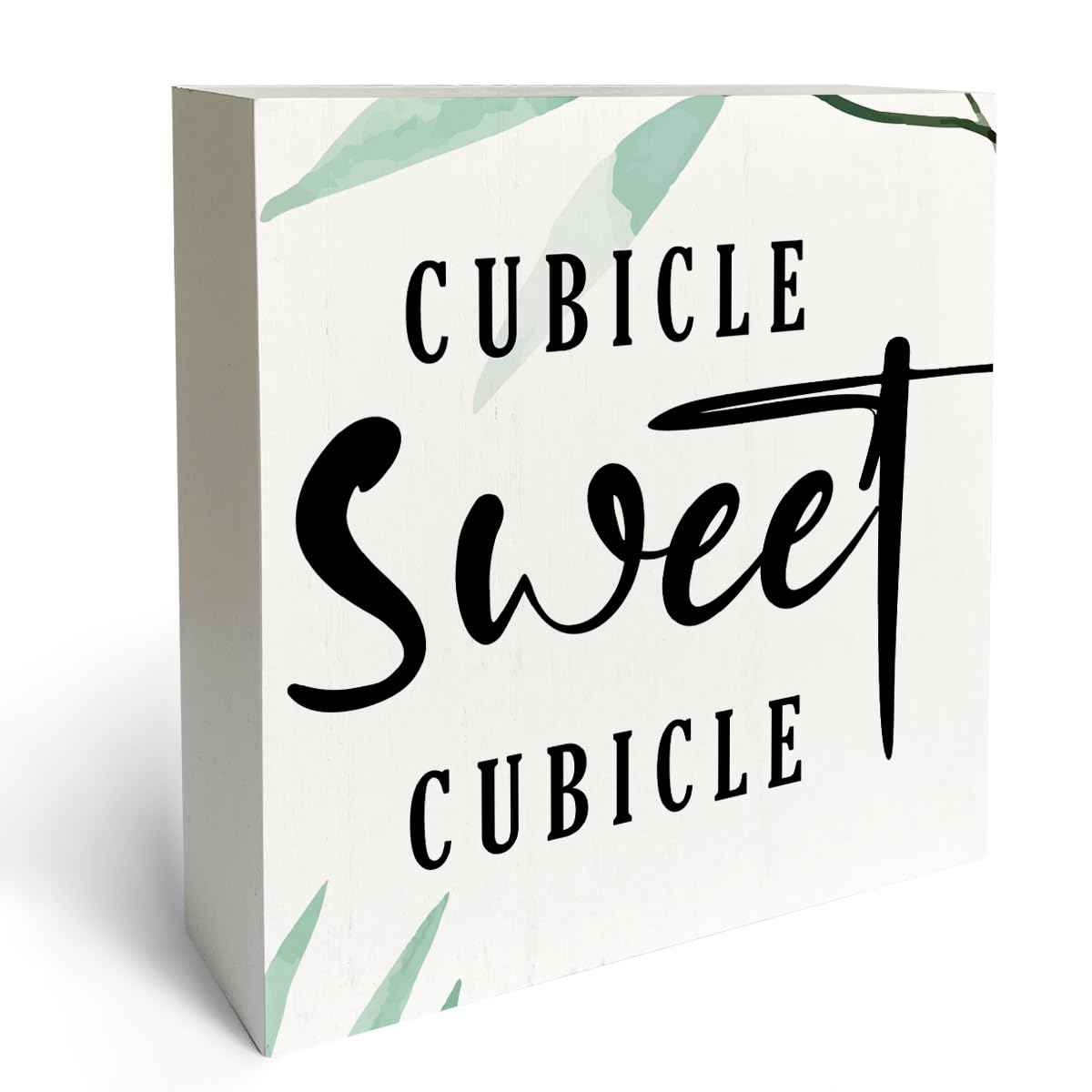 Cubicle Sweet Cubicle Wood Box Sign Decor, Coworker Gift, Rustic Funny ...