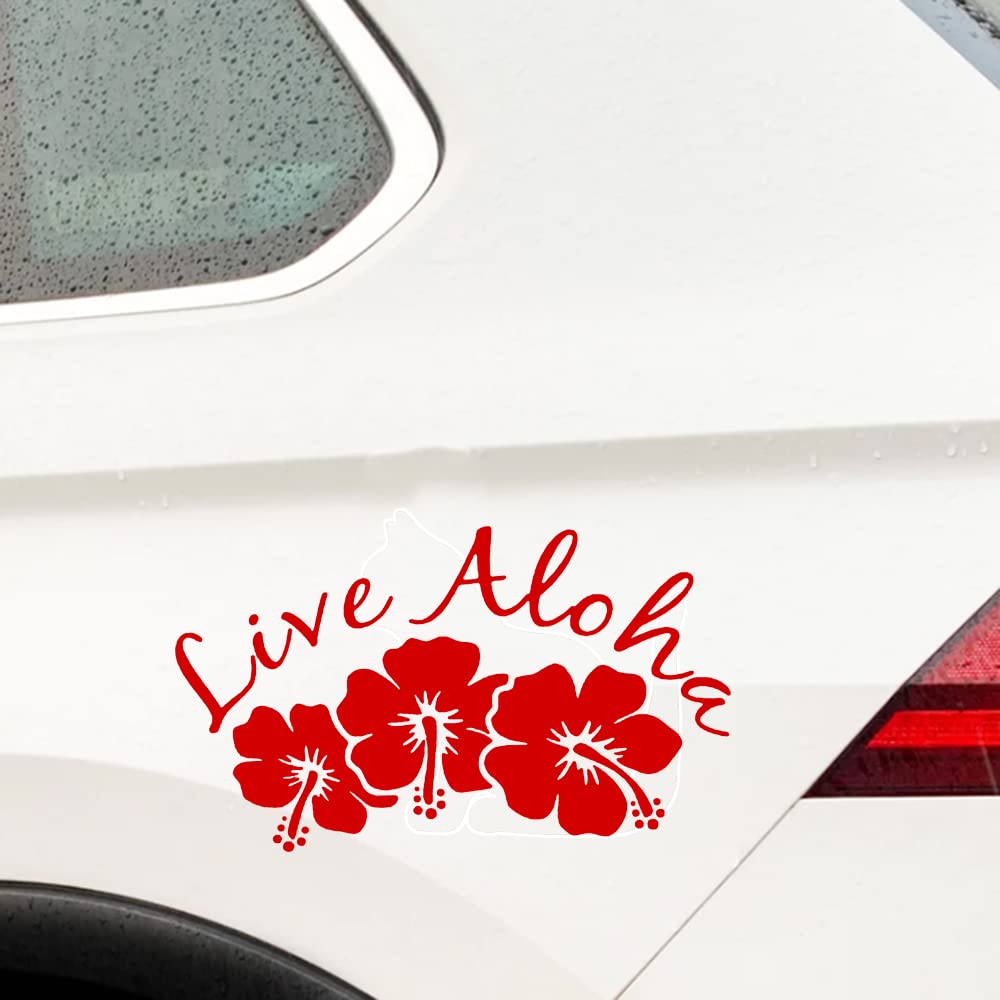 Amazon.com - Live Aloha Car Window Sticker Hibiscus Flower Hawaii Decal ...