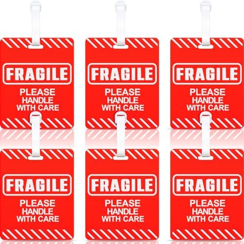 Amazon.com | Fragile Luggage Tags 5 x 4 Inch Luggage Tags Travel Bag ...