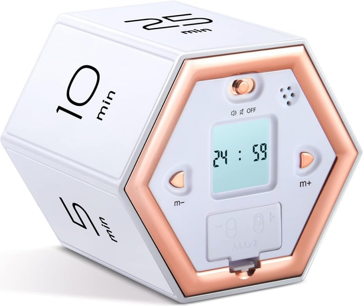 Amazon｜【TickTime Pro・新時代のデジタルタイマー】グラデーション版 正六角柱 ポモドーロ キッチンタイマー キューブタイマー 5段音量調整/静音モード/振動モード Type ...