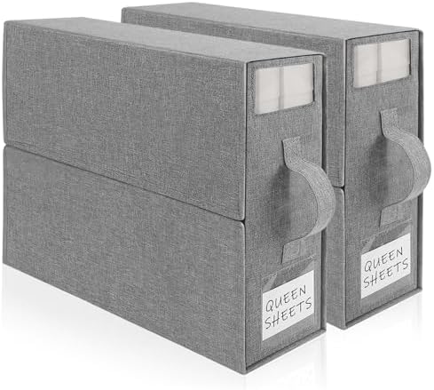 Amazon.com: StarAneer 4 Pack Bed Sheet Organizers and Storage; Foldable ...