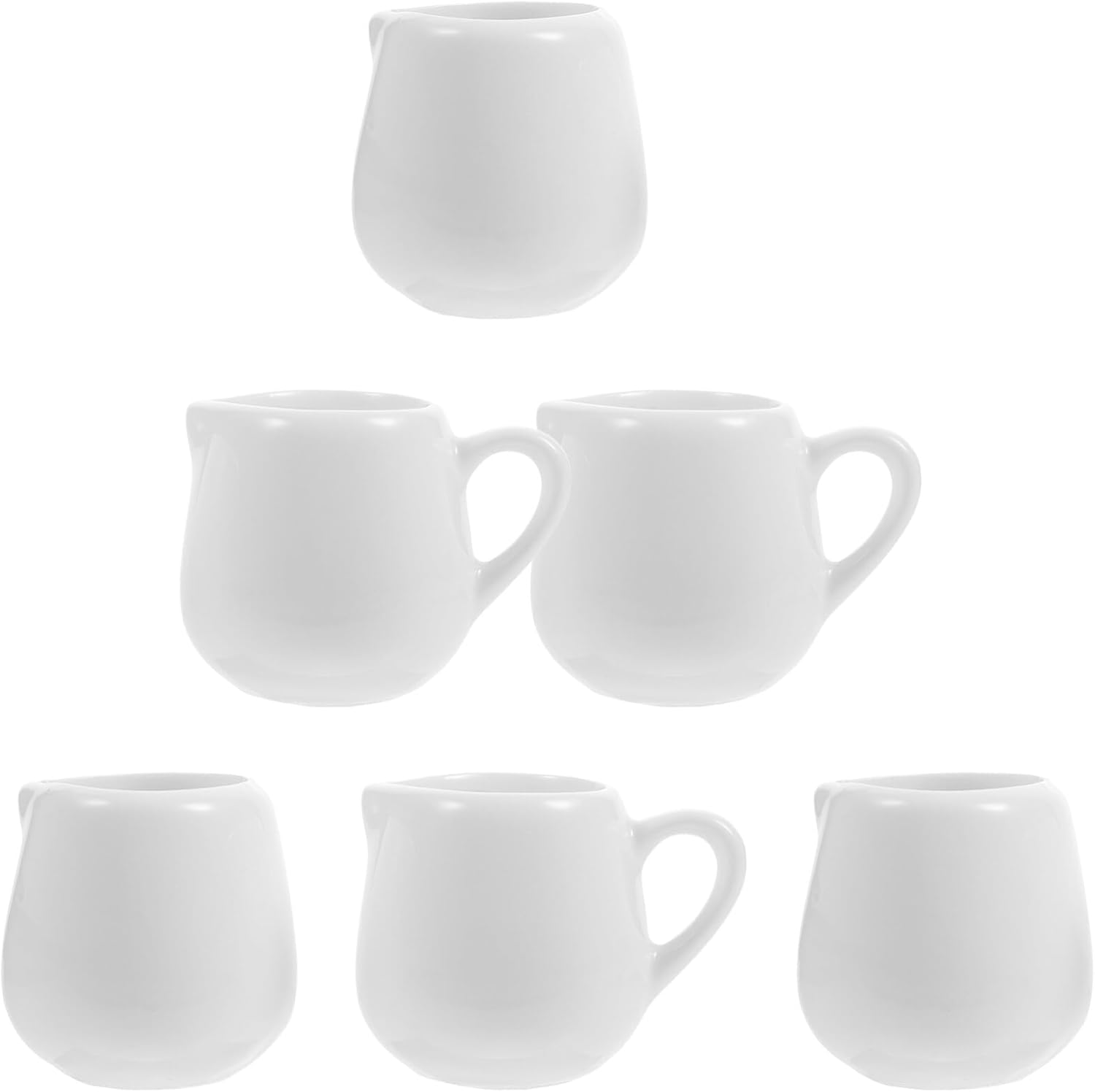 DEARMAMY Mini Porcelain Creamer Small Ceramic Creamer Pitcher 6pcs ...