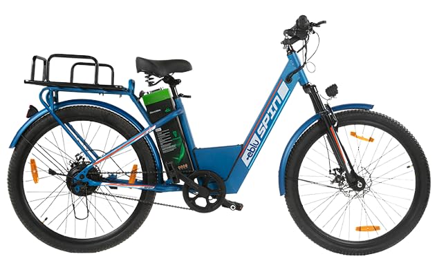 eblu Spin Electric Cycle with max Speed 25 Kms and Potable Battery ...