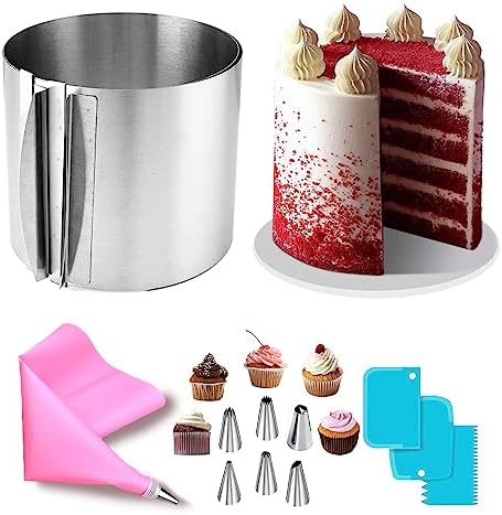 Cake Ring Adjustable 16 to 30cm ‎CTDMJ Telescopic Mousse Ring Mousse ...
