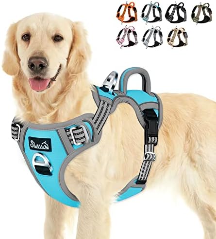 Lukovee No Choke Pet Harness, No Pull Dog Harness with 2 Leash Clips ...