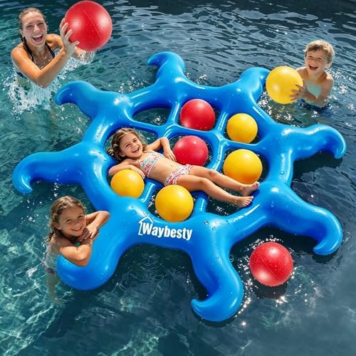 Amazon.com: Pool Toys Game Set - Giant Inflatable Tic Tac Toe Pool ...