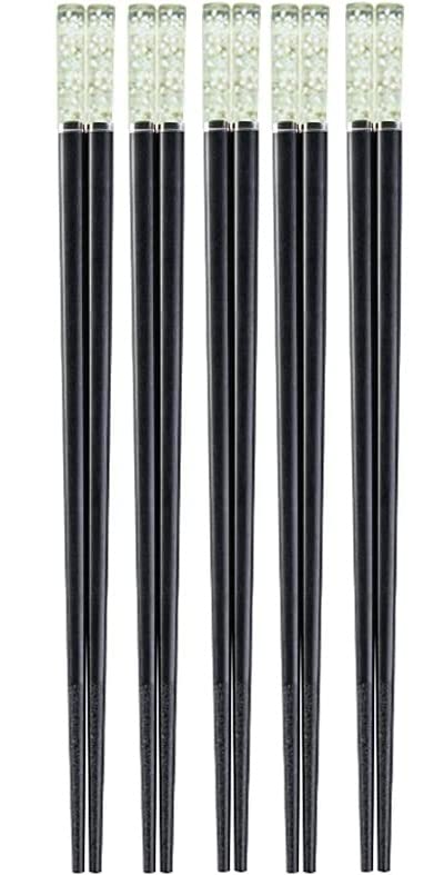 Buy RIANZ Black-Green Reusable Fiberglass Chopsticks, Dishwasher Safe ...