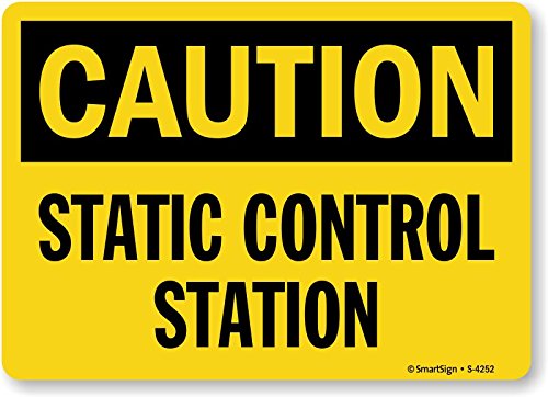 SmartSign “Caution - Static Control Area” Sign | 10" x 14" Plastic ...