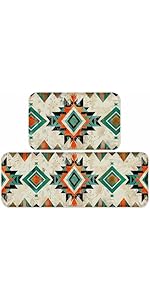 Amazon.com: YWZDS Rustic Navajo Kitchen Rugs Set of 2, Aztec Geometric ...