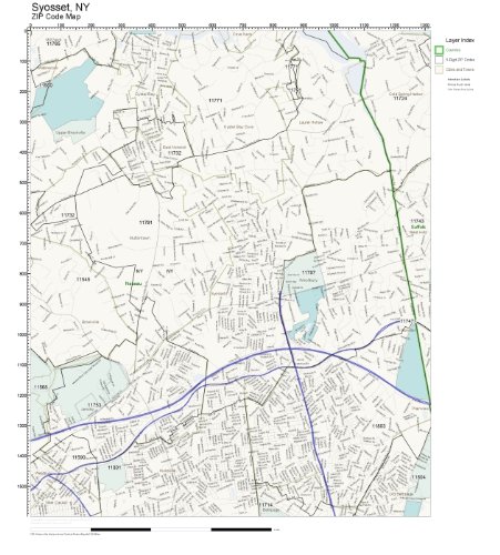 ZIP Code Wall Map of Syosset, NY ZIP Code Map Not Laminated: Amazon.com ...