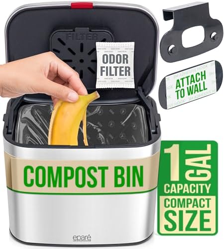 Amazon.com : Gold Star Kitchens - Kitchen Compost Bin - Countertop Pail ...