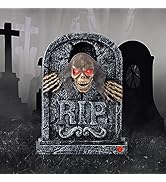 Amazon.com: Motion Activated Halloween Animatronics Zombie Tombstone ...