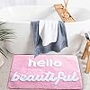 Amazon.com: Evovee Hello Beautiful Bath Mat Light Pink Blush Peach ...