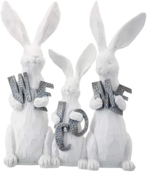 Amazon.com: Regency International Triple Bunny Welcome Figurine, 12 ...
