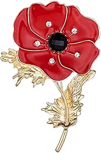 Amazon.com: Lest We Forget Poppy Brooch Pins for Women Men Red Poppy ...