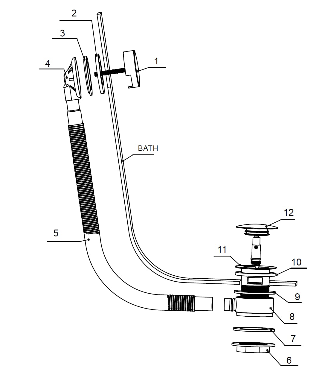 Sandy Beach Brass Bath Overflow with Pop-Up Waste Brass Bath Waste and ...