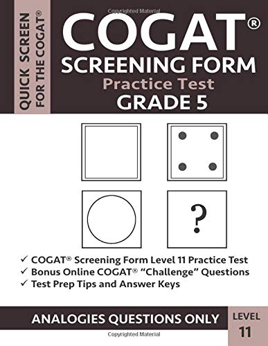 Cogat Screening Form Practice Test Grade 5 Level 11 Practice ...