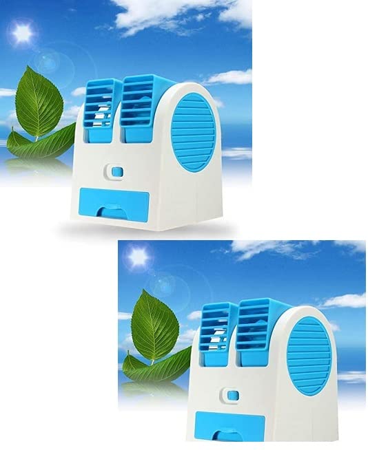 fabfox Mini Fan & Portable Dual Bladeless Small Air fan Mini AC USB ...