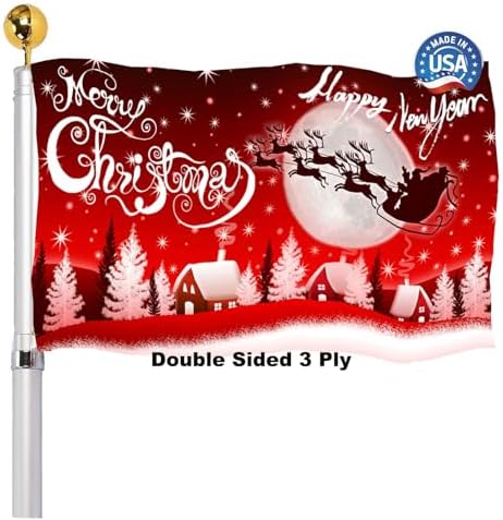 Amazon.com : Merry Christmas Flags 3x5 Ft Outdoor Double Sided Buffalo ...