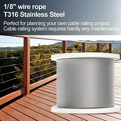 Snapklik.com : BLIKA 200FT 1/8 Deck Railing Cable, T316 Stainless Steel ...
