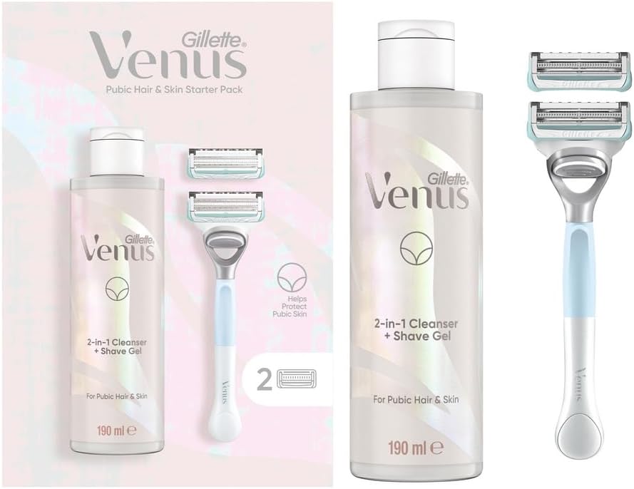 Gillette Venus Women's Razor + 2 Blade Refills + 2in1 Shave Gel and ...
