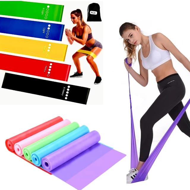 PCS POWEREST® 10 pc Combo Set Resistance Loop Bands 5 Mini Loop and 5 ...