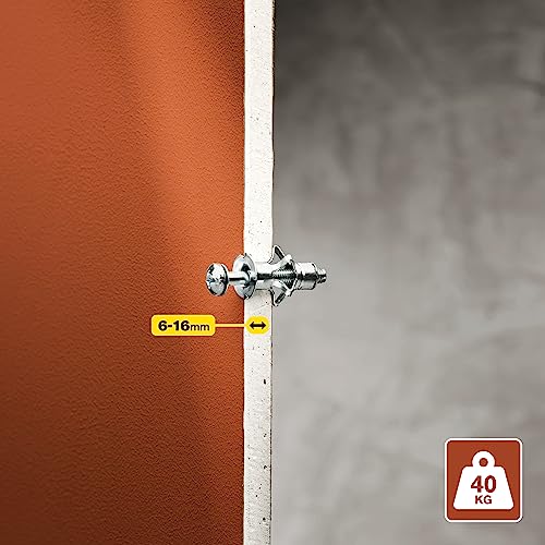 Rapid Hollow Wall Anchors, Pack of 10 Heavy Duty Metal Plasterboard ...