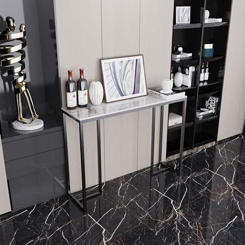 Wisfor Marble Console Table Entryway: Sintered Stone Hallway Desk High ...