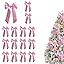 Amazon.com: Red Pink White Bow Tree Decorations, Galentines Decor Red ...