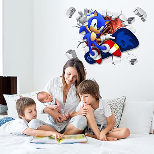 Sonic Wall Decals Stickers, 3D Hanging Sonic Wall Stickers Bedroom ...
