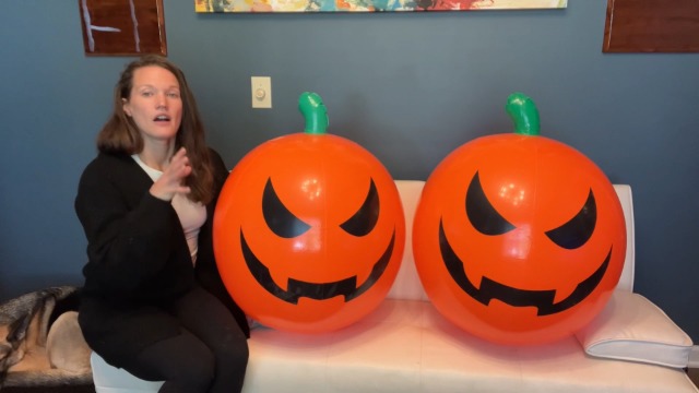 Watch Light Up Inflatable Halloween Pumpkin Balls Decorations on Amazon ...