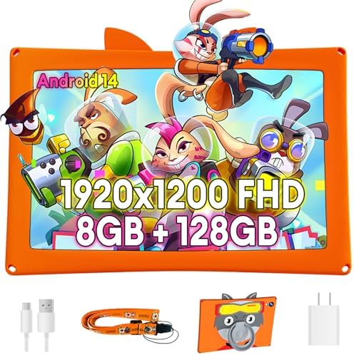 Amazon.com : 10 inch Android 13 Kids Tablet Octa-Core, 8GRAM+128GB ROM ...