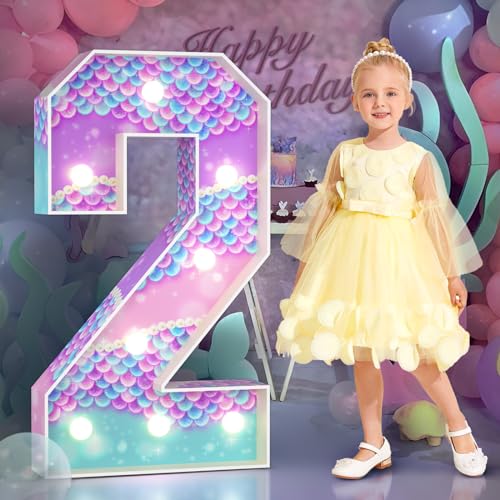 Snapklik.com : Imprsv Marquee Numbers Mermaid 2nd-Birthday Decorations ...