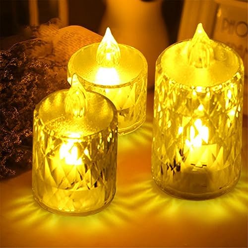 LED Tea Lights - Battery Operated, 3 Pcs, Electric Tea Lights for ...