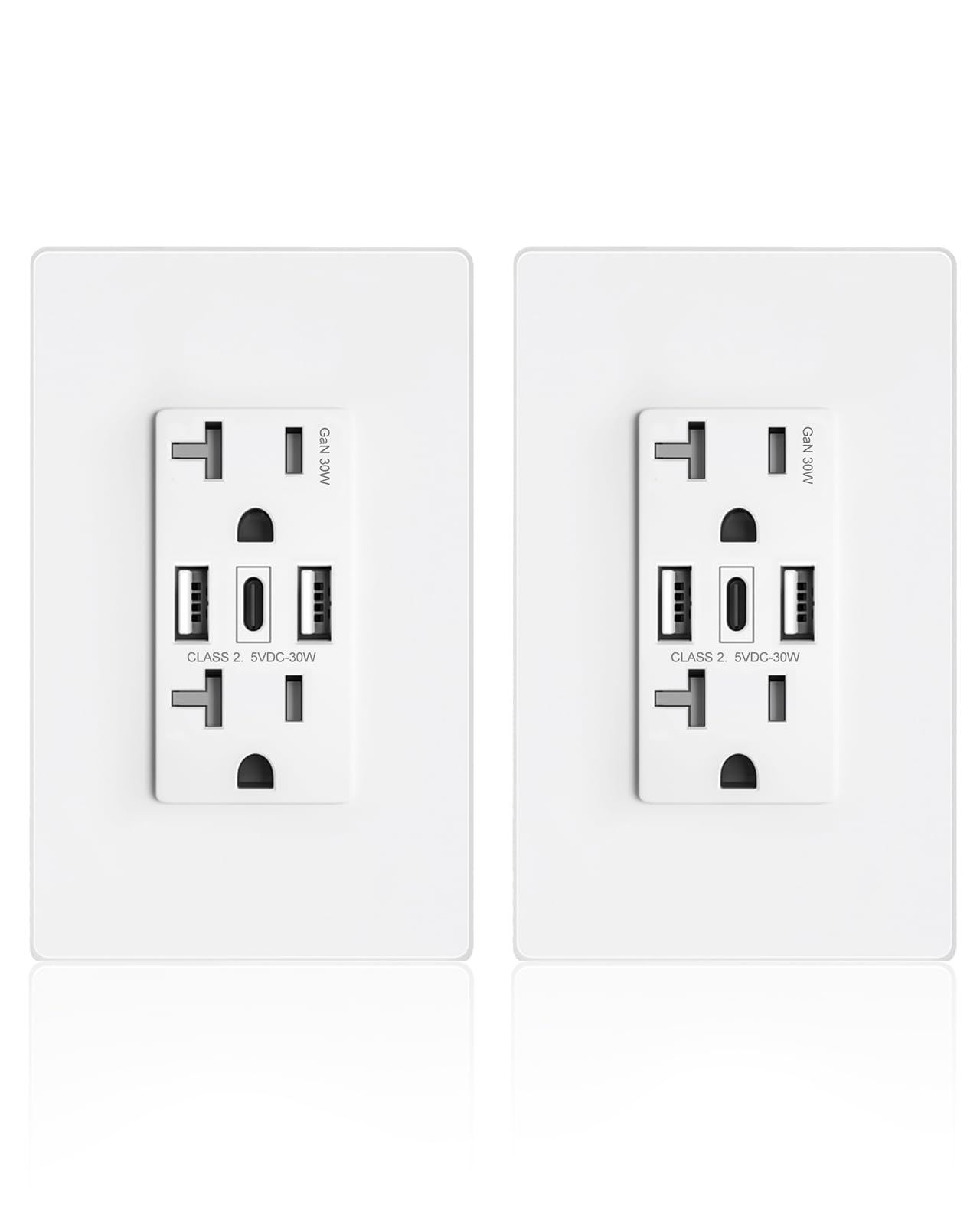 ABBOTECH USB Wall Outlet, 30W GaN 6.0A USB Outlet Receptacles with 3 ...