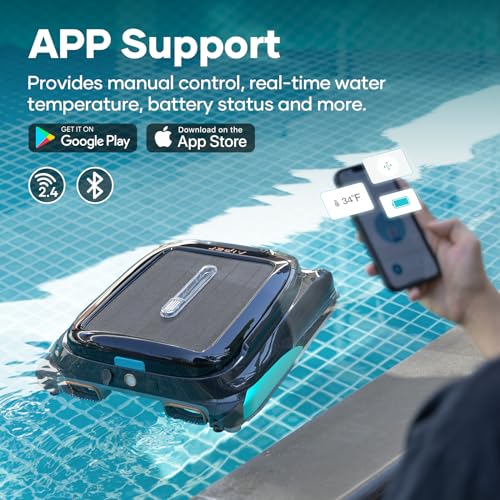 AIPER Surfer S2 Robotic Solar Pool Skimmer with APP Support, 24/7 ...