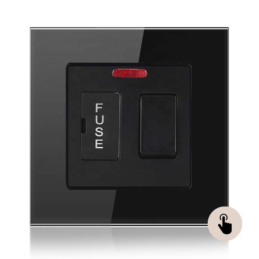 Buy Sardini HomeNero Black Tempered Glass UK 13A Single Fused Spur 1 ...