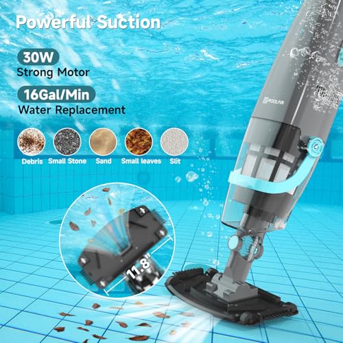 PoolMr Cordless Handheld Pool Vacuum Bundle with Handheld Spa Hot Tub ...