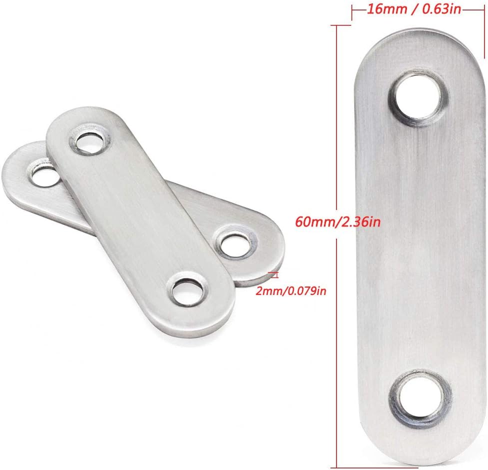 12PCS 60x16mm Stainless Steel Flat Corner Brace Brackets,Heavy Duty ...