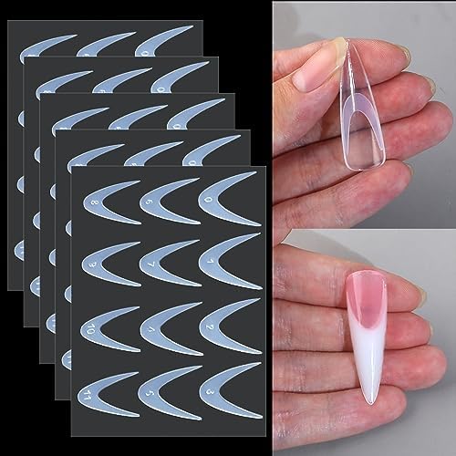 Amazon.com: 36 Sheets 1512 Pcs French Tip Nail Guides, Self-Adhesive ...
