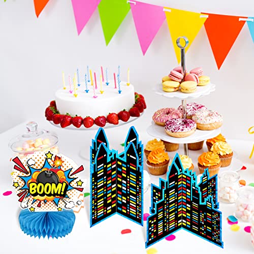 Snapklik.com : Set Of 10 Hero Themed Party Decoration Hero Honeycomb ...