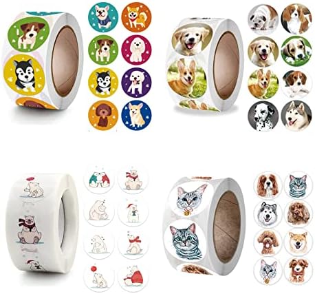 Amazon.com: 600 PCS Land Animal Roll of Stickers for Kids 16 Designs ...