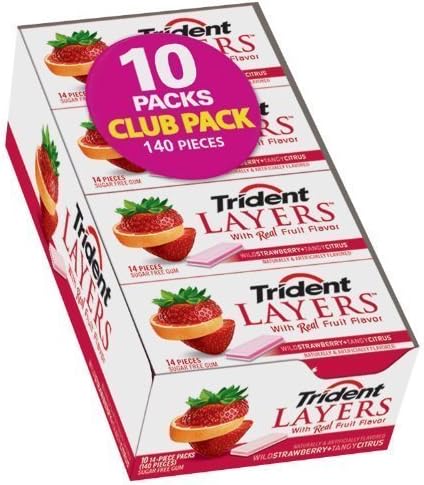 Amazon.com : Trident Layers Strawberry & Tangy Citrus Sugar Free Gum ...