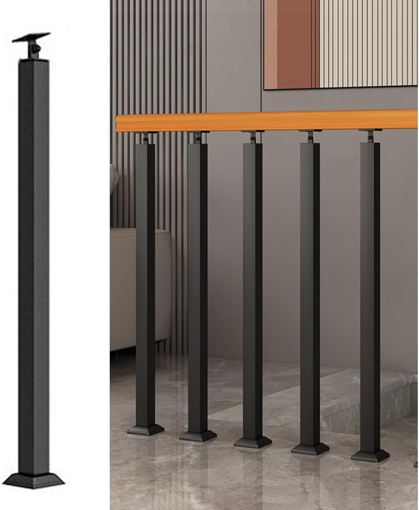 Amazon.com: WAHHWF Metal Railing Square Post/Wood Handrails for Indoor ...