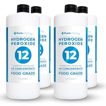 Hydrogen Peroxide 12 Percent (32oz 4 Pack) - Hydrogen Peroxide Cleaner ...